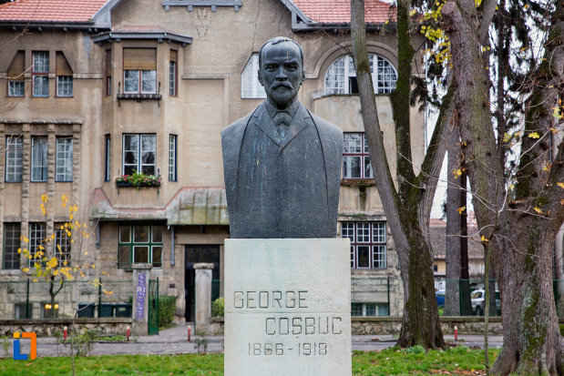 Bustul lui George Coșbuc din Parcul Central, Cluj - vizitează acum